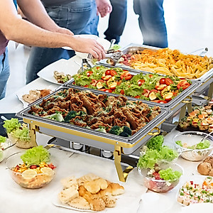 Chafing Dishes for Buffet Set: Chafers for Catering - Chafing Dish Buffet Set with Lids | Chafers and Buffet Warmers Sets | Serving Food Warmer | Chafers Servers Sets