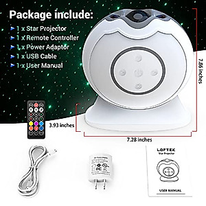 LOFTEK Galaxy Projector Star Projector, 360° Adjustable Night Light Projector with Remote Control&Timer, Rechargeable LED Starry Light Projector for Kids Bedroom Decor, Adult Home Theater, Ceiling