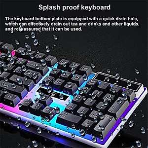FHDGH USB Wired Mechanical Keyboard and Mouse Set Pc Gamer Keyboard 104 Keycaps Colorful Backlit Keyboard Gaming Keyboard ( Color : E )