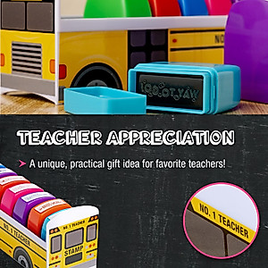 Teacher Stamps - Self Inking Motivational Encouraging and Colorful Set for School Classroom and Homeschool Setting (Set of 8)