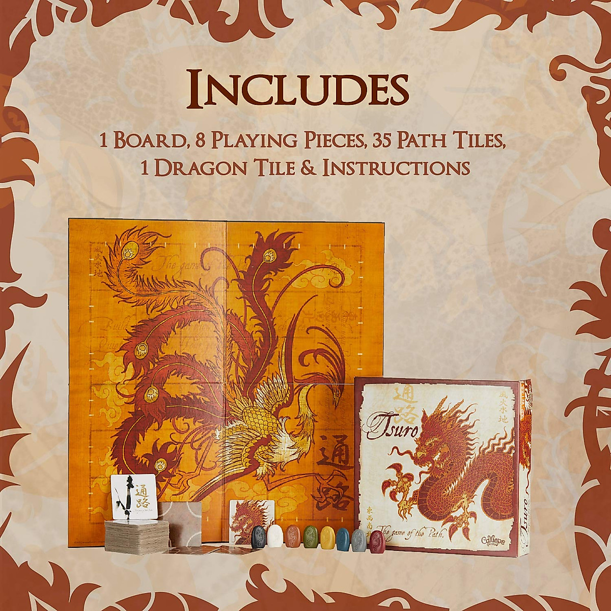 Calliope Tsuro - The Game of The Path - A Family Strategy Board Game For Adults and Kids 2-8 Players Ages 8 & Up