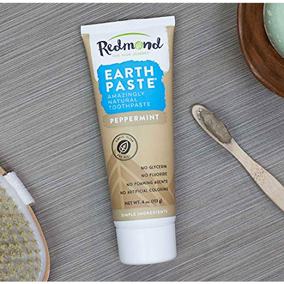 REDMOND Earthpaste All Natural Non-Fluoride Vegan Non GMO Real Ingredients Toothpaste (Variety Pack (Lemon, Wintergreen, Cinnamon, Pep)), 4 Ounce (Pack of 4)