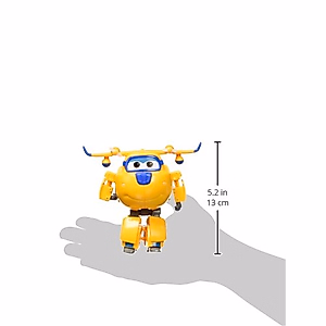 Super Wings - 5' Transforming Donnie Airplane Toys Vehicle Action Figure Plane to Robot,Suitable 3 4 5 year old Kids Fun Flying Toy Plane for Preschool Play and Birthday Gifts,Yellow
