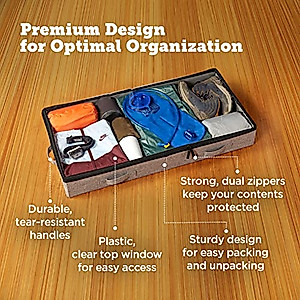 storageLAB Underbed Storage Containers, Storage Bin for Clothes, Blankets, Shoes and Pillows, Closet, Home, and Bathroom Organization