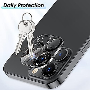 Aenoko [3 Pack] Camera Lens Protector Compatible for iPhone 13 Pro & iPhone 13 Pro Max 2021, HD Tempered Glass+Black Circle