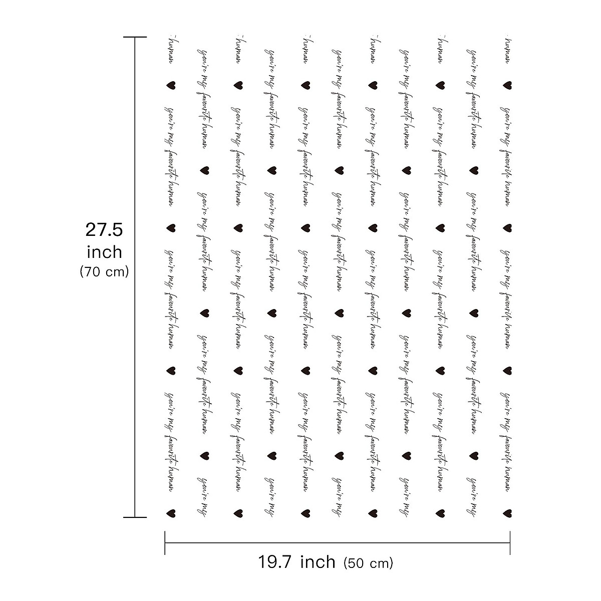 WRAPAHOLIC Valentine's Day Wrapping Paper Sheet - 6 Sheets You're My Favourite Human Design Folded Flat for Wedding, Anniversary, Birthday, Party - 19.7 Inch X 27.5 Inch Per Sheet