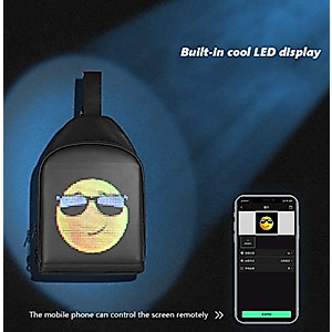 Waterproof Smart Led Backpack Programmable LED Shoulder bag 12.8 Inch Laptop Daypack 64*64 Pixels LED Display School Bags Travel Rucksack with USB Charging for Boy Girl Gift