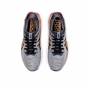 ASICS Men's GEL-NIMBUS 24 Running Shoes, 11.5, SHEET ROCK/SHOCKING ORANGE