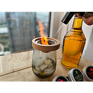 DolcheMercato Cocktail Smoker Kit with Torch – 4 Flavors Wood Chips Bourbon, Whiskey Smoker Infuser Kit, Old Fashioned Drink Smoker Kit (No Butane/Fuel)