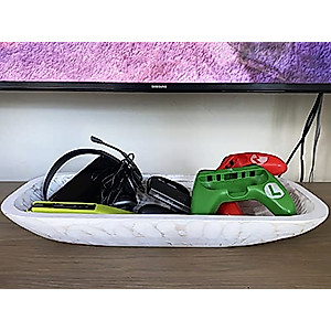 X-Large 23" White Dough Bowl, Hand-carved Mango Wood Tray, Rustic, Decorative, Hostess Gift, Farmhouse Decor, Lots of Uses Including: Decorative Dining Table Center Piece and Dough Bowl Candles