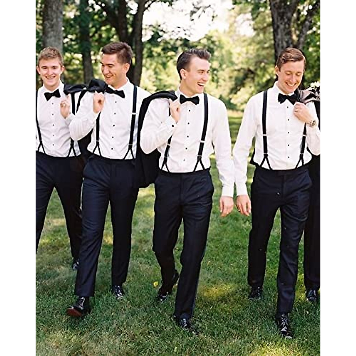 AWAYTR Men's Pre Tied Bow Ties for Wedding Party Fancy Plain Adjustable Bowties Necktie (Black)