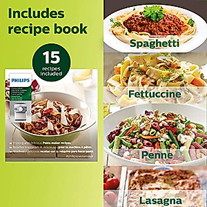 Philips Kitchen Appliances Pasta and Noodle Maker Plus, Large, HR2375/06