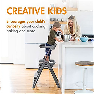 Boon PIVOT Toddler Tower - Folding Step Stool for Kids - 21.75 L x 22.75 W x 34.75 H - Montessori Toddler Kitchen Stool Helper - Ages 18 Months to 4 Years