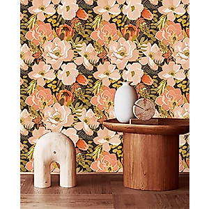 Floralplus Boho Peel and Stick Wallpaper Floral Removable Wallpaper Peel and Stick Boho Stick On Wallpaper Renter Friendly Wallpape for Bedroom Bathroom Wallpaper 17.7 * 118in
