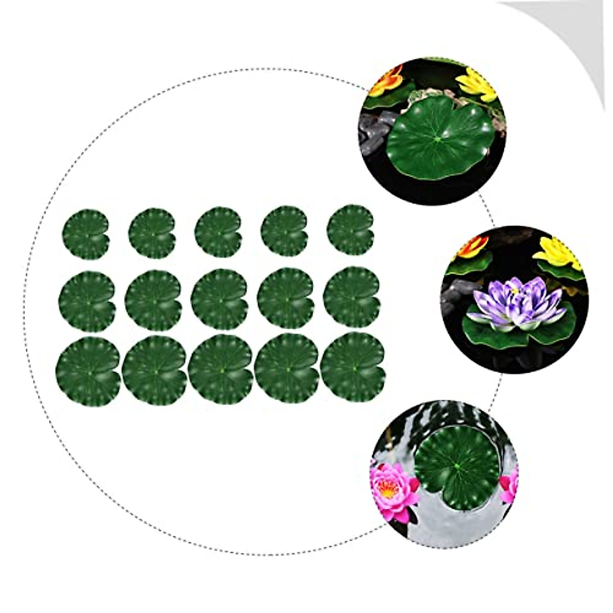 SAFIGLE Floating Lily Pads 60 Pcs Simulated Lotus Leaf Artificiales para Leaf Decor Green Decor Lily Pads for Ponds Lilly Pads Lily Pads Ornaments Floating Pond Decor Simulation Leaf Pool