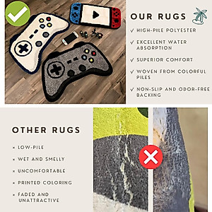 Cute Gaming Rug Cartoon Game Console Game Controller Floor Mats, Non Slip Extra Soft Absorbent Rugs, Machine Washable Mat, Game Room Carpet Shower Mat Indoor Door Mat (16" x 32", Game Console)
