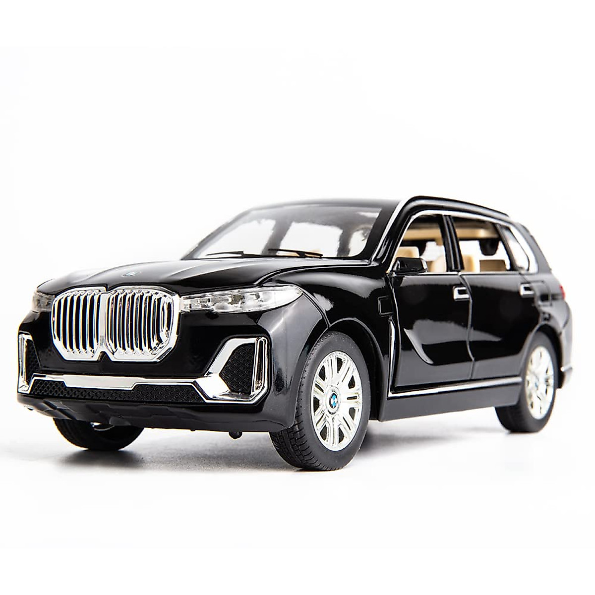 BDTCTK 1/24 Compatible for X7 SUV Model Car Toy Diecast Toy Cars, Zinc Alloy Pull Back Toy car with Sound and Light for Kids Boy Girl Gift(Black)