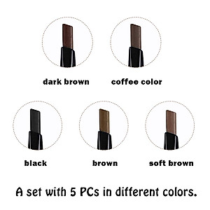 Eyebrow Pencil Set - 5 Colors Dual ended Definition Eye Brow Crayon Liner Pencils with Integrated Brush Eyes Makeup for Women