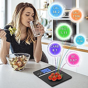 Food Scale with Nutritional Calculator Up to 999 Food & Digital Calorie Food Scale Weight Grams and Oz Smart Calorie Counter Scale for Kitchen, Diet & Weight Loss