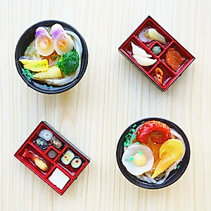 4pcs Funny Ramen & Sushi Refrigerator Magnets Decorative, for Frigdet Magnets Collector, Ramen Lover, Asian Food Lovers, Cute Home Office Decorative Magnets, with Big Strong Magnet