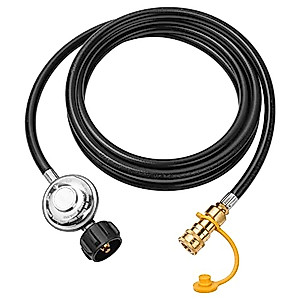 Ximoon F271803 Buddy Heater Adapter Hose Replacement for Mr. Heater F271803 12ft Big Buddy Hose with Regulator, 3/8 inch Female Quick Connect x QCC1 Propane Tank Connection