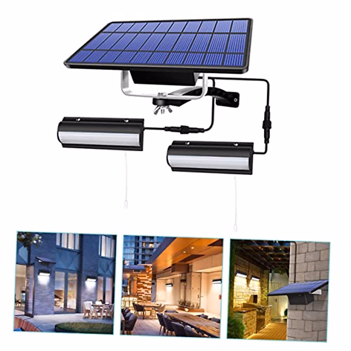 DOITOOL 1 Set Solar Wall Light Solar Lights Solar Powered Lights Outdoor Sconce Lights Indoor Solar Charging Solar Light Outdoor Sconce LED Solar Light Black LED Abs