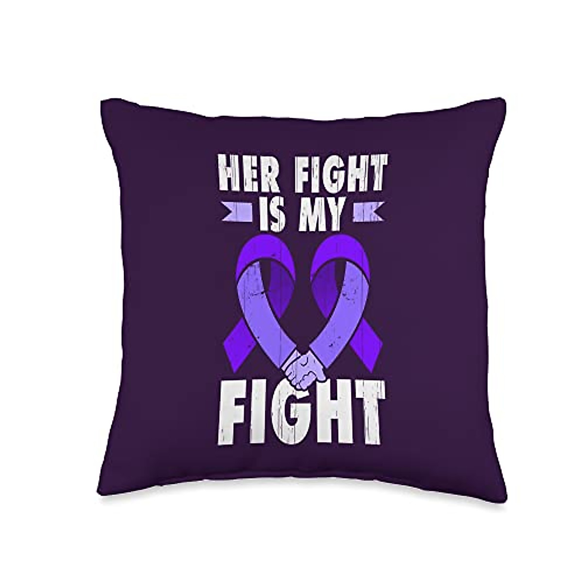 Sexual Assault and Domestic Violence Awareness Support for Victims of Domestic Violence, Purple Ribbons Throw Pillow, 16x16, Multicolor