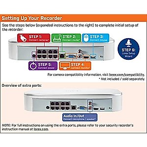 Lorex 4K Ultra HD 8-Channel Fusion Series PoE Network Video Recorder with 2TB Storage, Smart Motion Detection and Smart Home Compatibility