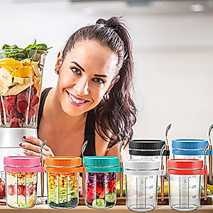 12 Pcs Overnight Oats Jars with Lid and Spoon, 12 oz Large Capacity Airtight Oatmeal Container Bulk with Measurement Marks, Mason Jars with Lid for Cereal on the Go Container