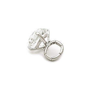 Fashion 21 Women's Extra Big Crystal Colorful Stone Stretch Ring (Silver Clear)