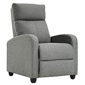 Fabric Single Sofa Recliner Chair Modern Reclining Seat Home Theater Seating for Living Room