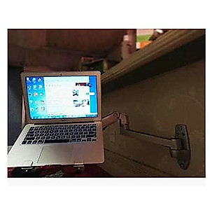 XSJ8013WT Wall Mount Laptop Holder Ultra Long Arm Aluminum Mechanical Spring Full Motion Laptop Mount Arm Monitor Holder Lapdesk (Silver)
