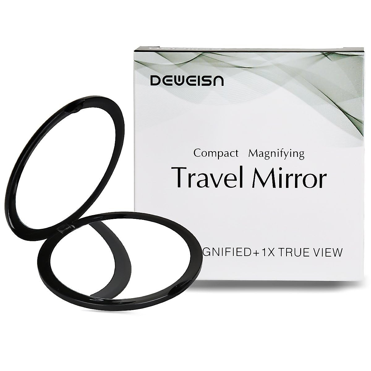 deweisn Magnifying Compact Cosmetic Mirror Elegant Pocket Handheld Makeup Mirror with Powerful 10x Magnification and 1x True View Mirror for Travel or Your Purse