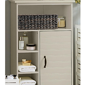 Wicker Storage Basket, Plastic Large Wicker Basket with Handles, Waterproof Woven Basket for Storage, Wicker Baskets for Organizing, Pantry Baskets-1 Pack