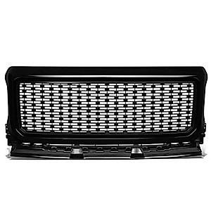 South Mud Bay Compatible with Crew Cab Extended Bright Black Denali Style Front Bumper/Hood Grille/Grill GRLDDENLGMCCAN16BK