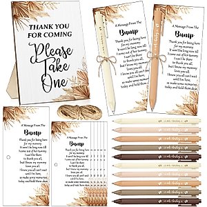 Sintuff 50 Set Baby Shower Favors for Guest 1 Thank for Coming Sign 50 Baby Ballpoint Pens 50 Thank Tags with Twine Baby Shower Return Gifts for Baby Shower Gender Reveal (Retro Colors,Boho)