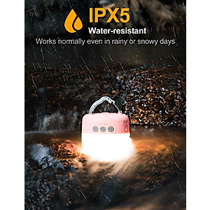 ZMNT LED Camping Lantern Rechargeable 1000LM, Up to 320H Running Time Camping Tent Light, 6700mAh Emergency Light for Hurricane, Power Outages, Home, Hiking, Water-Resistant Pink