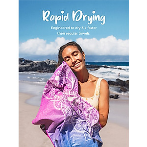 OCOOPA Microfiber Beach Towel - Oversized 71"x32" - Quick Dry, Sand Free - Lightweight & Compact - Large Beach Towels for Swimming, Camping, Holiday