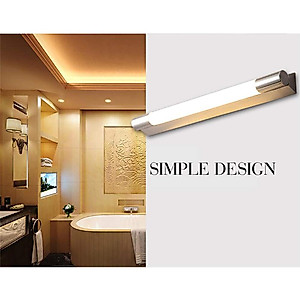 LITFAD LED Under Cabinet Lighting Mirror Bathroom Vanity Lights Waterproof Fog Lamp Stainless Steel Tube LED Vanity 22.83" Long 12W Simple Wall Light Modern Linear Vanity Closet Light White Light