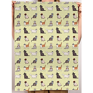 CENTRAL 23 Cat Birthday Wrapping Paper - 6 Fun Gift Wrap Sheets - For Boys Girls Men Women - Comes With Stickers - Recyclable