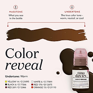 Tina Davies Professional X Perma Blend Brow Pigment - Permanent Eyebrow Makeup - Colours Heal True to Tone - High Retention - Bold Brown, 1/2oz