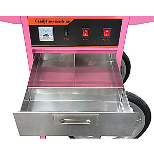 VIVO Pink Electric Commercial Cotton Candy Machine, Candy Floss Maker with Cart CANDY-V002