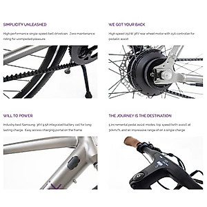 Freeweel Electric Bike Adults, 26' Ebike 250W Samsung Motor 36V 15Ah City Urban Commuter E-Bike 19.8MPH Up to 50-80km Per Charge Built in LCD with Cell Phone Charger