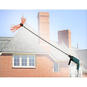 LJLCD Fireplace Tools Aluminum Chimney Power Sweeping Brush Cleaning Rotary Sweep DIY Set Flexible Chimney Brush Replacement Cleaner Cleaning Tool Durable, Easy to Install, Stable Performance.