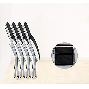 Mlaea Foldable Office Chairs, Executive Computer Desk Chair with Backrest, Dining Bedroom Living Room Chair, 42 * 40 * 95CM(Color:Black)