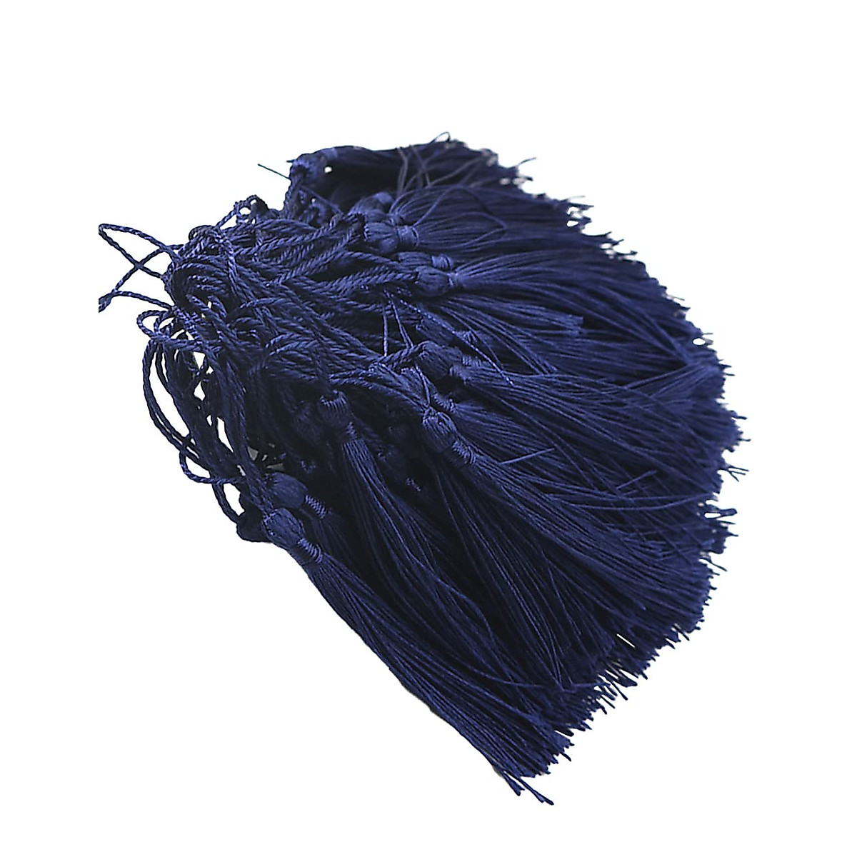 MSCFTFB 120 Pieces 5inch Silk Floss Tassels with Hang Loops Mini Tassels Mala Tassel Kits for Bookmarks Earring Dreamcatcher Jewerly Making Belt Clothing Curtain Decorations (Navy)