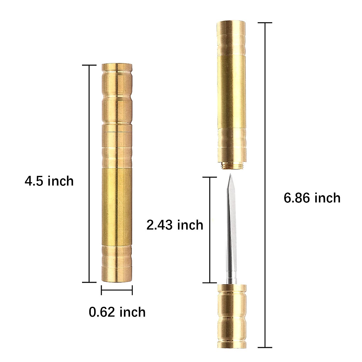 Ice Pick with Safety Cover, Puer Puerh Tea Pick Needle Professional Ice Pick Tea Cake Pick Tool Solid Copper Handle for Picnics, Camping, Outdoor Activities, Bar, kitchen, And Restaurant (Gold Copper)