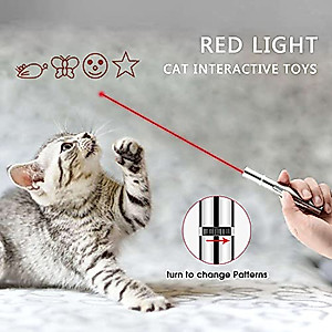 ANDICEQY Cat Laser Toy, 7 Adjustable Patterns Pet Laser Pointer Toys for Indoor Cats Dogs, Long Range 3 Modes Training Exercise Chaser Interactive Toy, USB Recharge