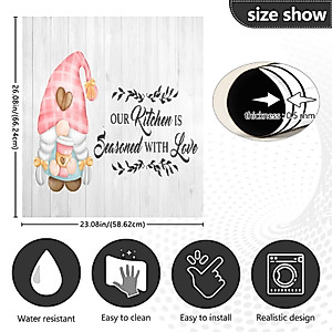 Coffee Gnome Wood Texture Dishwasher Magnet Cover Our Kitchen Seasoned with Love Magnetic Sticker Dish Washer Door Panel Cover Fridge Appliance Magnet Decal Sheet Kitchen Decor 23x26 inch