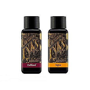 Diamine Fountain Pen Ink 30ml - Oxblood & Sepia - 2 Pack …
